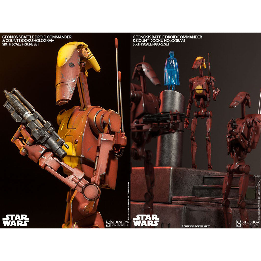 Geonosis Commander Battle Droid and Count Dooku Hologram 1/6 Scale 12 ...